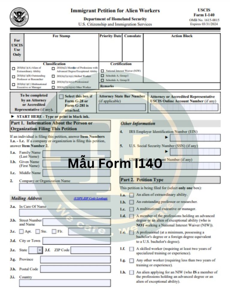 Chương trình EB3 Định cư Mỹ diện tay nghề 2023 cả nhà - TH immigration